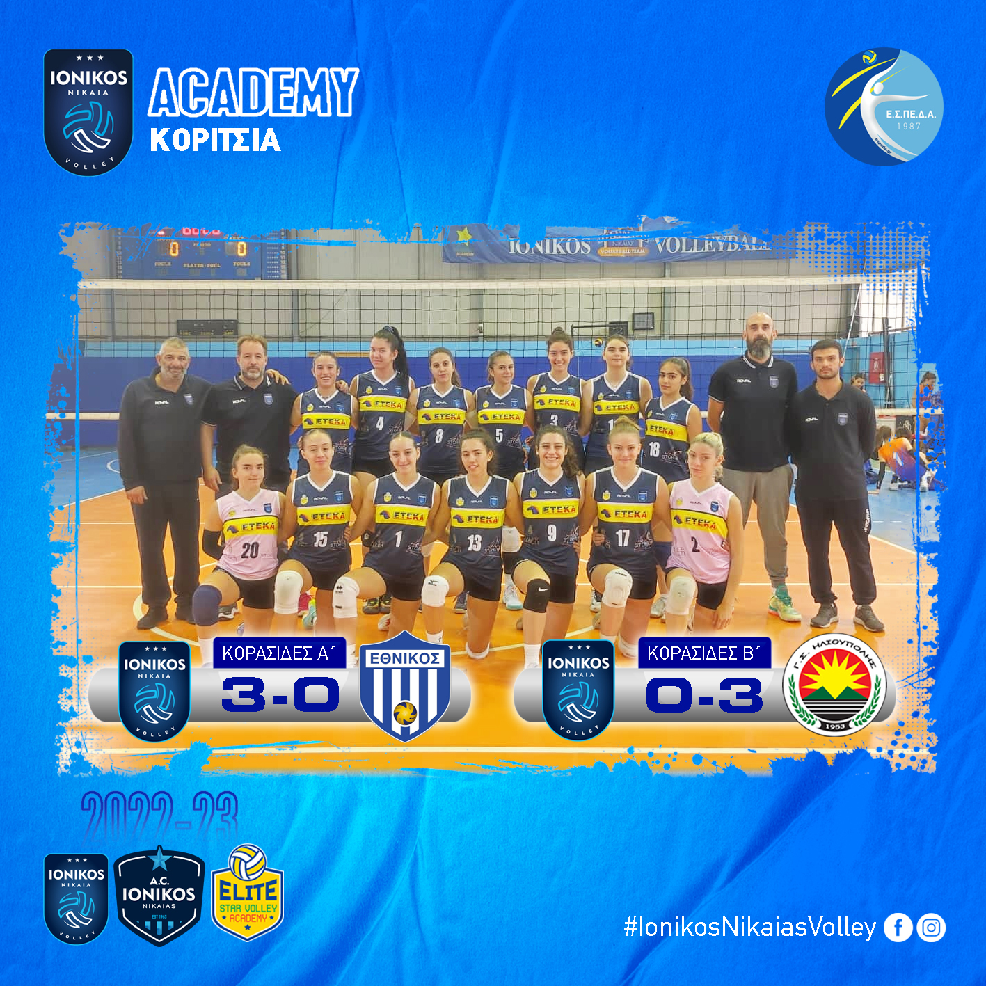 Αποτελέσματα Academy Κορίτσια - A.C. IONIKOS NIKAIAS