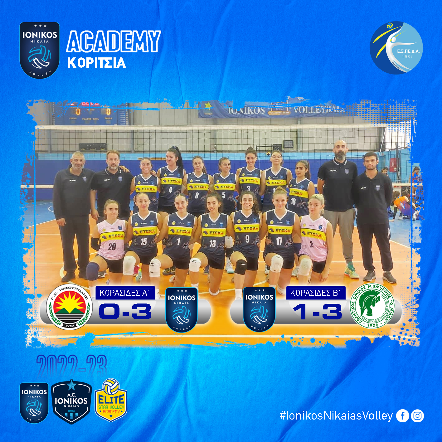 Αποτελέσματα Academy Κορίτσια - A.C. IONIKOS NIKAIAS