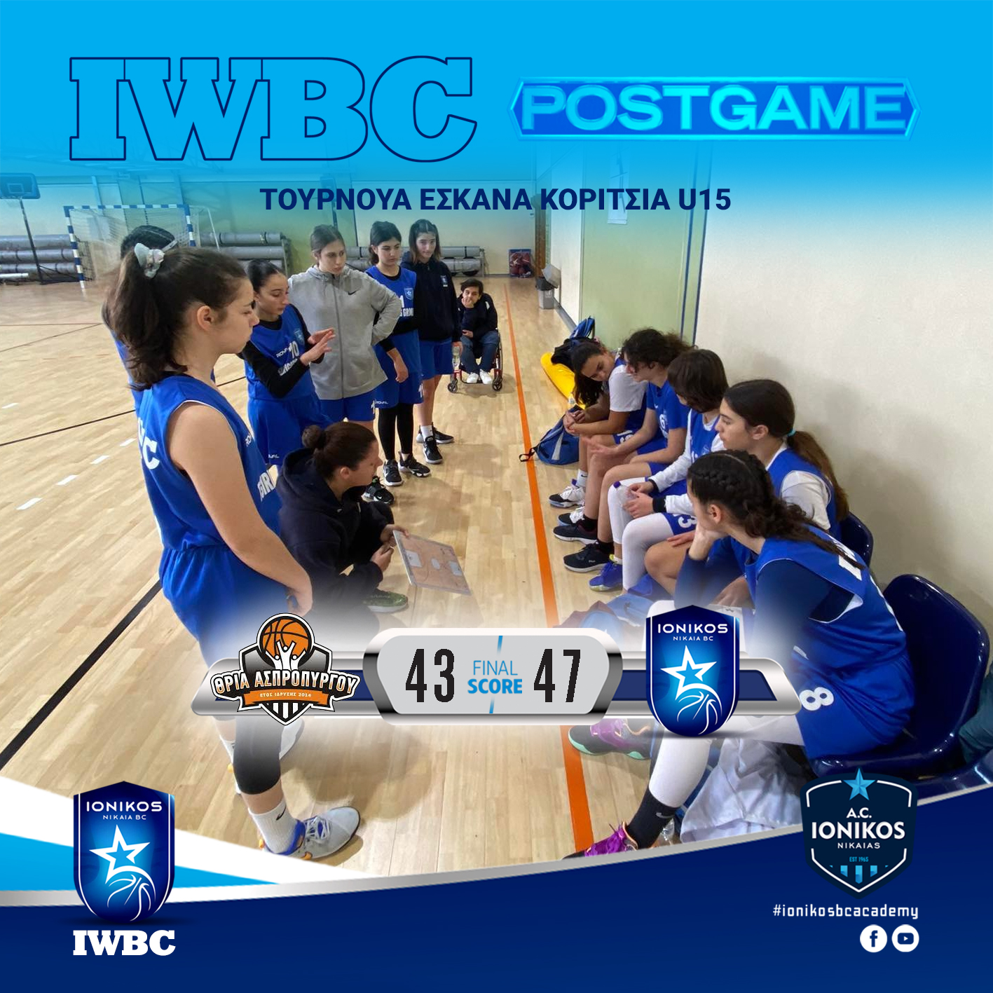 Αποτέλεσμα Τουρνουά ΕΣΚΑΝΑ Κορίτσια U15 - A.C. IONIKOS NIKAIAS